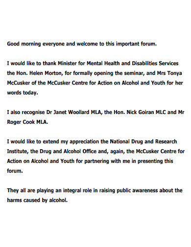 Welcome Speech for Seminar - 10+ Examples, Format, Sample | Examples