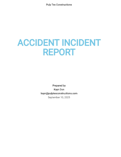 AccidentIncident Report - 10+ Examples, Format, Pdf | Examples