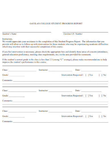 Progress Report for Students - 10+ Examples, Format, Pdf | Examples