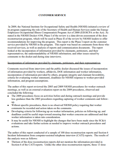 Customer Service Report - 12+ Examples, Format, Pdf | Examples