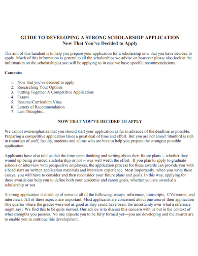 Study Plan for Scholarship Application - 4+ Examples, Format, Pdf ...