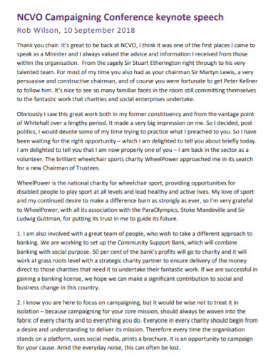 Charity Speech - 10+ Examples, Format, Sample | Examples