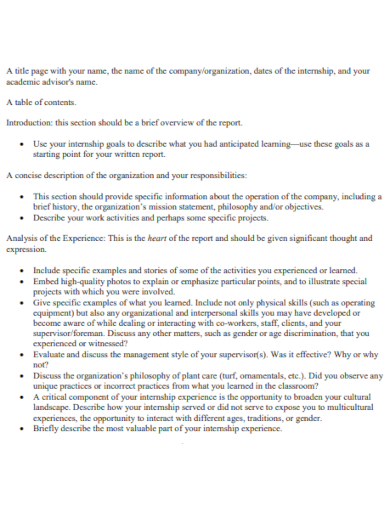 Student Internship Report - 10+ Examples, Format, Pdf | Examples
