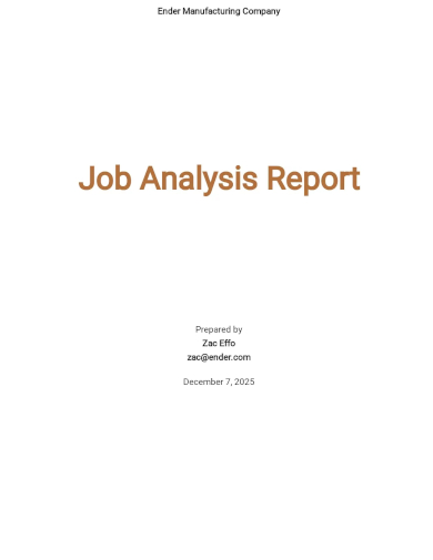 Job Analysis Report - 10+ Examples, Format, Pdf | Examples