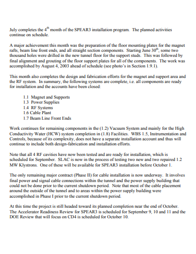 Work Progress Report - 9+ Examples, Format, Pdf | Examples