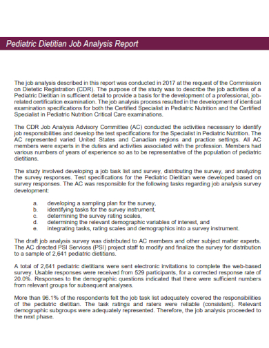 Job Analysis Report - 10+ Examples, Format, Pdf | Examples