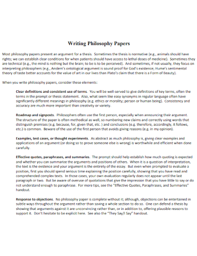 Philosophy Paper - 7+ Examples, Format, Pdf | Examples