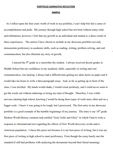 Portfolio Essay - 10+ Examples, Format, Pdf | Examples