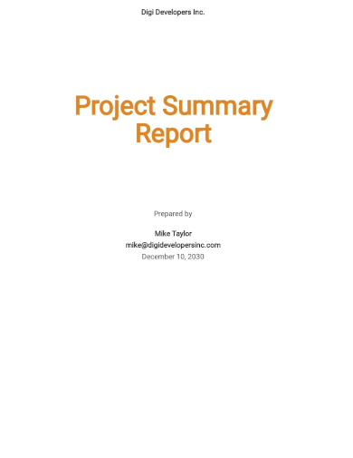10+ Project Summary Report Examples [ Pilot, Construction, SAP ] | Examples