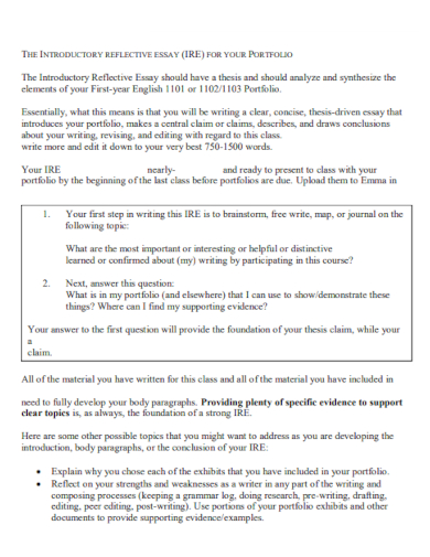 Portfolio Essay - 13+ Examples, Format, Pdf | Examples