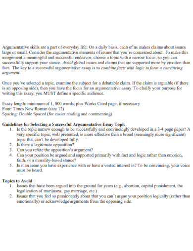 Argumentative Essay For Students 5 Examples Format Pdf Examples