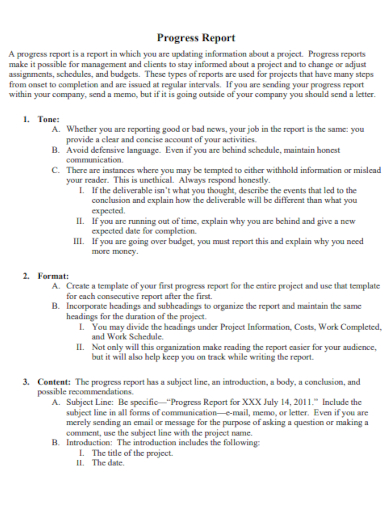 Business Progress Report - 5+ Examples, Format, Pdf | Examples