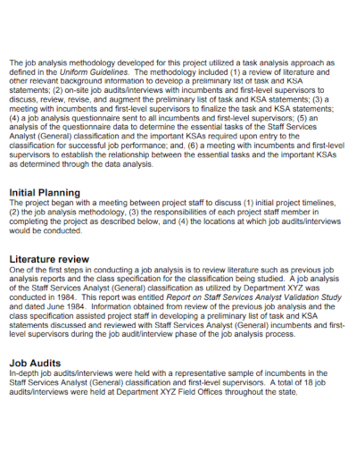 Job Analysis Report - 10+ Examples, Format, Pdf | Examples