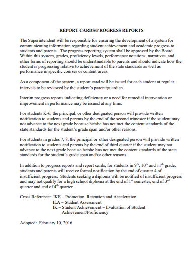 10 Progress Report For Students Examples Report Card Monthly 