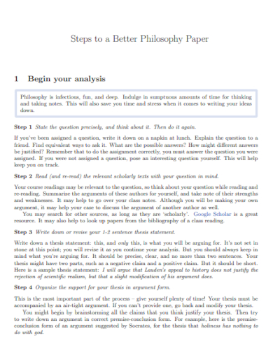 Philosophy Paper - 7+ Examples, Format, Pdf | Examples