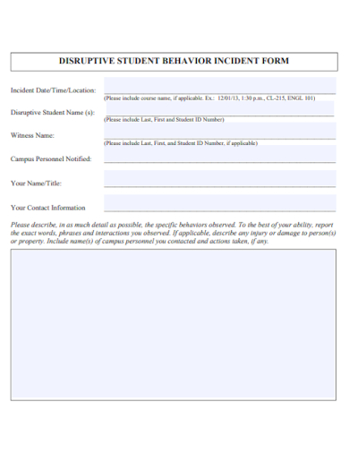 Student Report Form - 8+ Examples, Format, Pdf | Examples