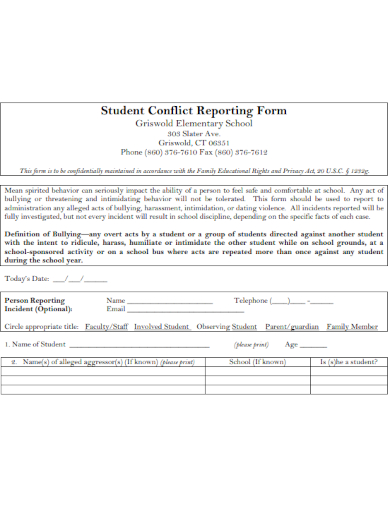 Student Report Form - 8+ Examples, Format, Pdf | Examples
