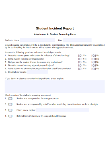 Student Report Form - 8+ Examples, Format, Pdf | Examples