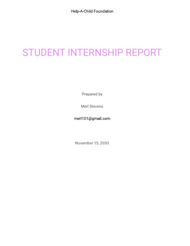 Student Internship Report - 10+ Examples, Format, Pdf | Examples