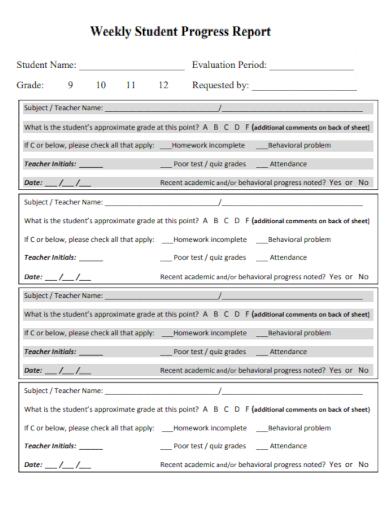 Progress Report for Students - 10+ Examples, Format, Pdf | Examples