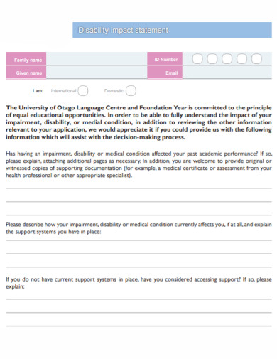 Disability Impact Statement - 10+ Examples, Format, Pdf | Examples
