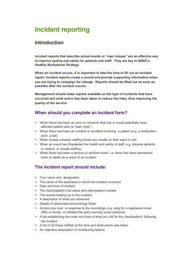 Nurse Incident Report - 4+ Examples, Format, Pdf | Examples
