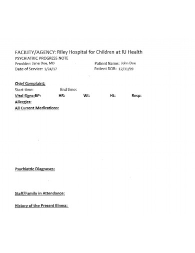 6+ Psychiatric Progress Note Examples in PDF | Examples