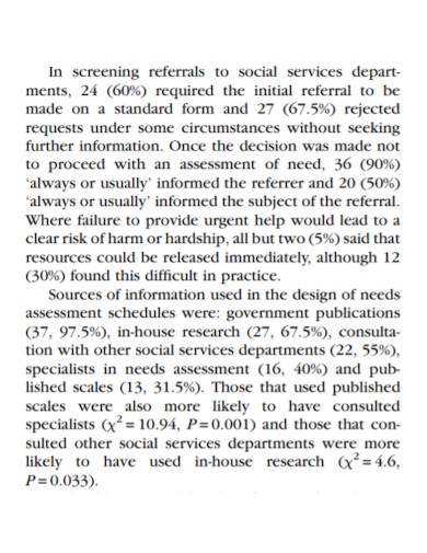 Social Service Needs Assessment - 4+ Examples, Format, Pdf
