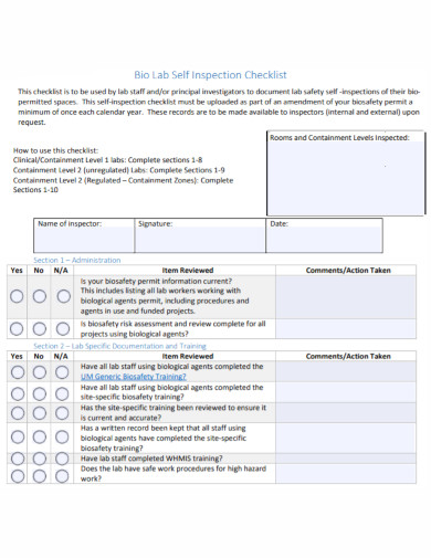 Self-Inspection Checklist - 10+ Examples, Format, Pdf | Examples