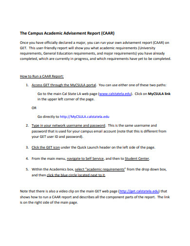 Academic Advisement Report - 8+ Examples, Format, How to Write, PDF