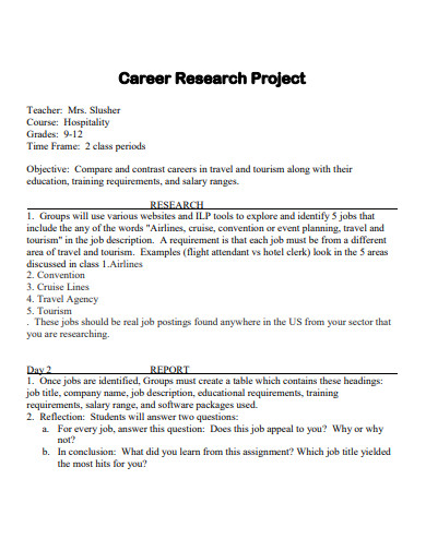 Career Research Report - Examples, How to Make, PDF