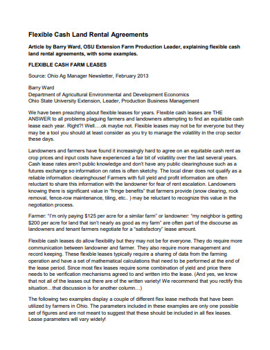 Farm Land Rental Agreement - 4+ Examples, Format, Pdf | Examples