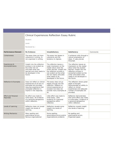 Clinical Reflective Essay - 4+ Examples, Format, Pdf | Examples
