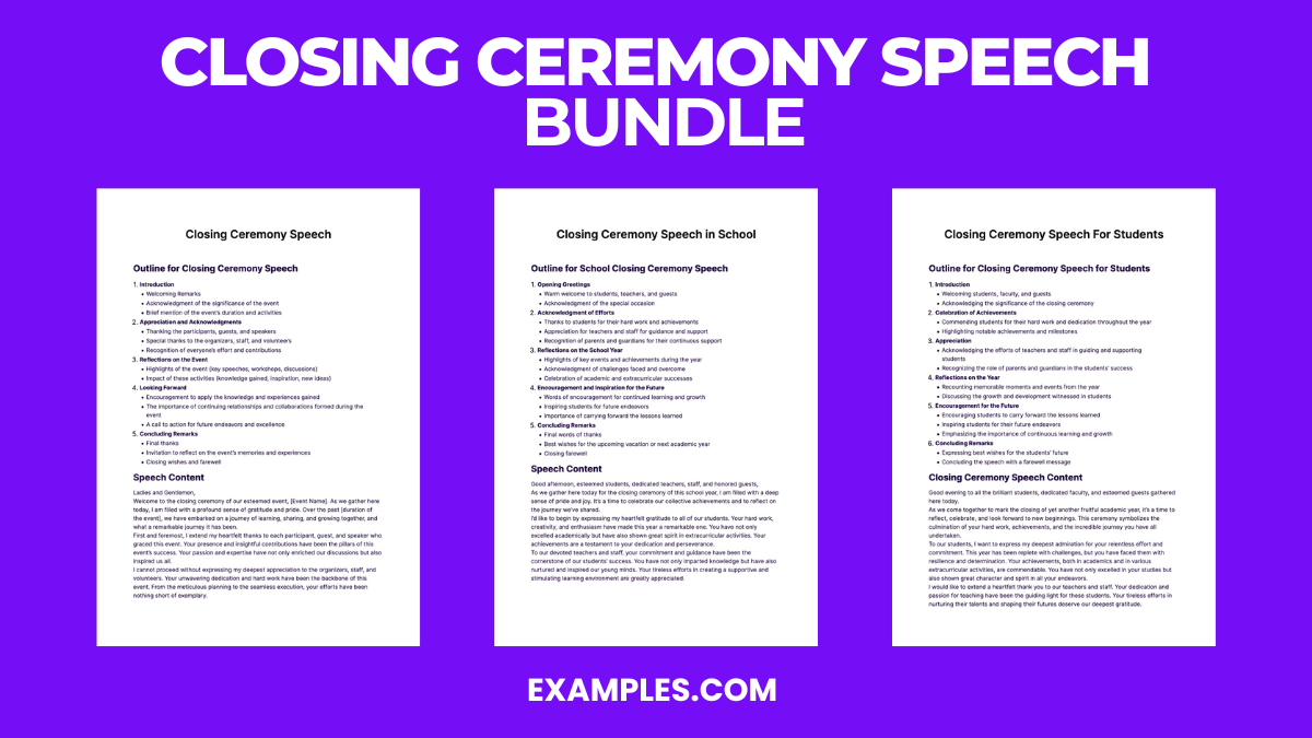 Closing Ceremony Speech - 13+ Examples, Format, Sample | Examples