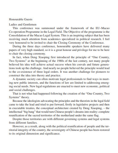 Closing Ceremony Speech 13 Examples Format Sample Examples