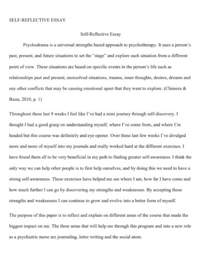 Self Reflection Essay - 10+ Examples, Format, Pdf | Examples