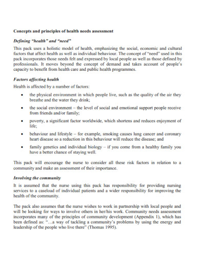 Health Needs Assessment - 10+ Examples, Format, Pdf | Examples