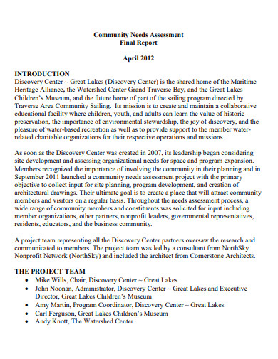 Community Needs Assessment Report - 10+ Examples, Format, Pdf | Examples