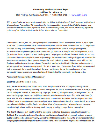 Community Needs Assessment Report - 10+ Examples, Format, Pdf | Examples