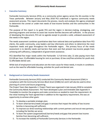 Community Needs Assessment Report - 10+ Examples, Format, Pdf | Examples