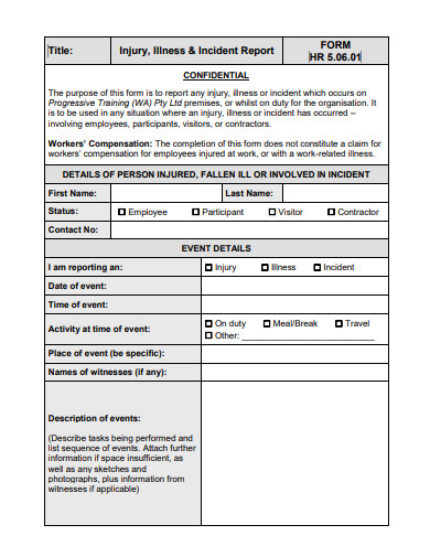 HR Incident Report - 7+ Examples, Format, Pdf | Examples