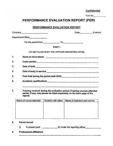 Performance Evaluation Report - 10+ Examples, Format, Pdf | Examples