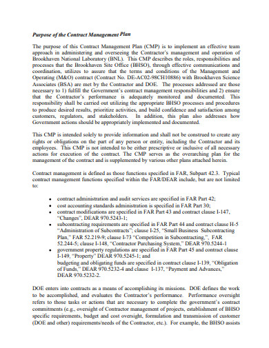 Contract Management Plan - 10+ Examples, Format, Pdf | Examples