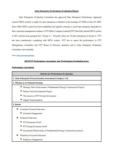 Performance Evaluation Report - 10+ Examples, Format, Pdf | Examples