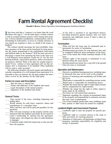 Farm Land Rental Agreement - 4+ Examples, Format, Pdf | Examples