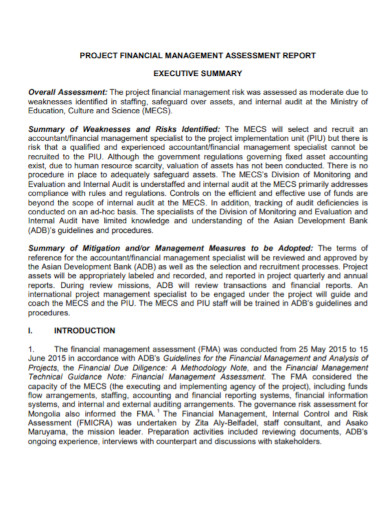 10+ Financial Management Report Examples [ Business, Project, Company ...