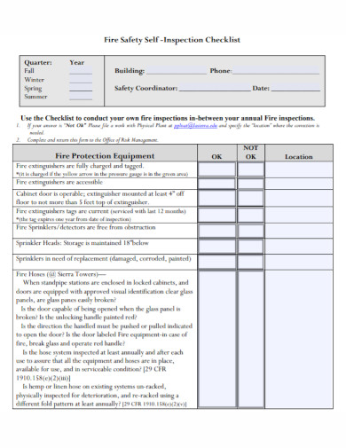 Self-Inspection Checklist - 10+ Examples, Format, Pdf | Examples