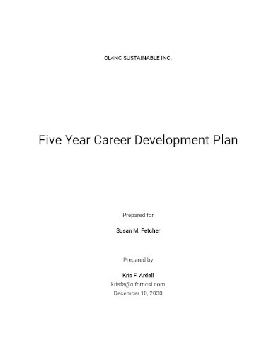 3+ 5 Year Career Development Plan Examples in PDF | DOC | Examples
