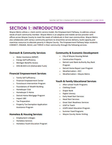 Community Needs Assessment - 10+ Examples, Format, Pdf | Examples