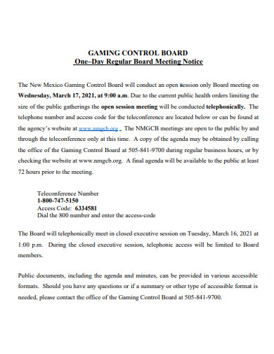 Notice of Board Meeting - 10+ Examples, Format, How to Compose, Pdf